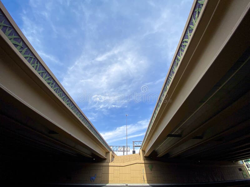 Very Decking with a Perspective, the Space between the Two Bridges is ...