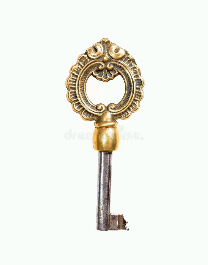 Very Decorative Antique Steel and Brass Key Stock Photo - Image of ...