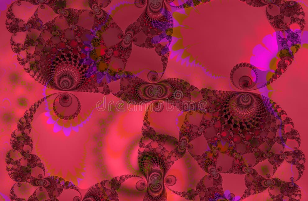 Very Deep Pink Red 2d Fractal Pattern Stock Illustration - Illustration ...