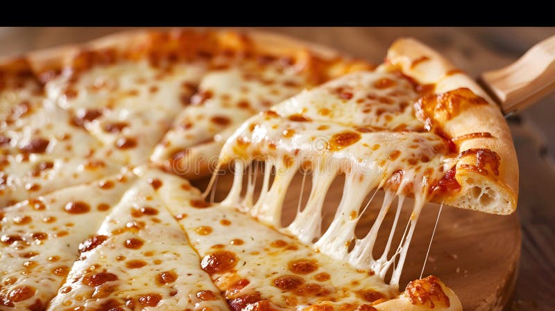 A Very Delicious Cheese Pizza Stock Illustration - Illustration of ...