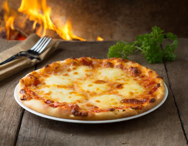 Delicious cheese pizza stock illustration. Illustration of tasty ...