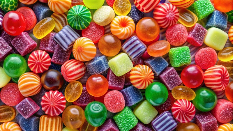 A Very Dense Pattern of Hyperrealistic and Photographic Candy Gummies ...