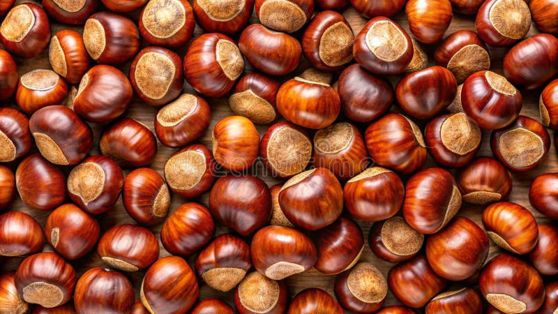 A Very Dense Pattern of Hyperrealistic and Photographic Chestnuts Stock ...