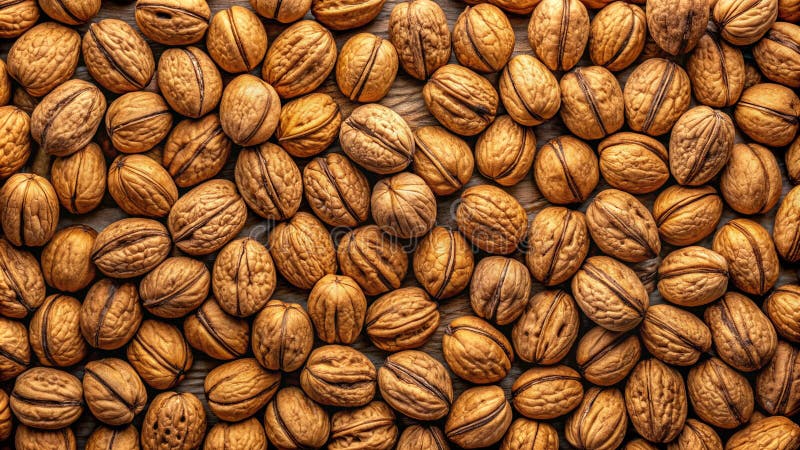 A Very Dense Pattern of Hyperrealistic and Photographic Walnuts Stock ...