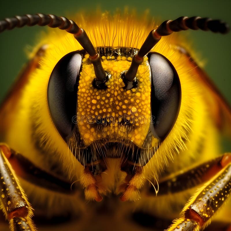 Very Detailed Bee Macro Photography Stock Image - Image of fauna ...