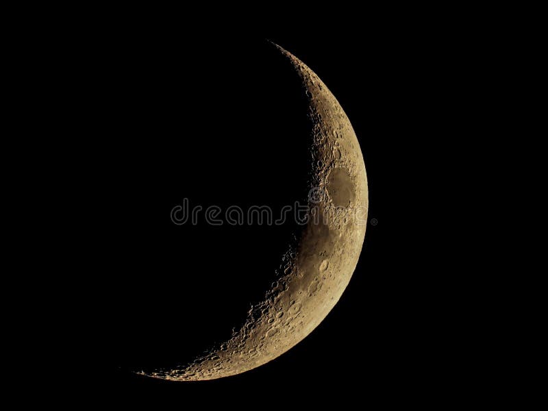Crescent Moon in the Dark Sky Stock Photo - Image of infinite, august ...