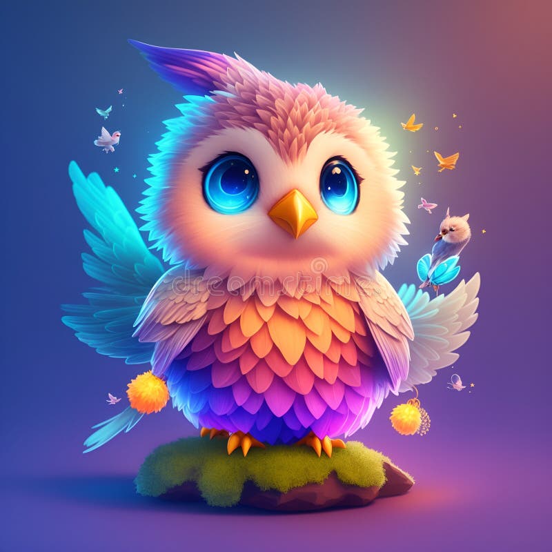 Very Detailed Cute Bird. Generate Ai. Stock Illustration - Illustration ...