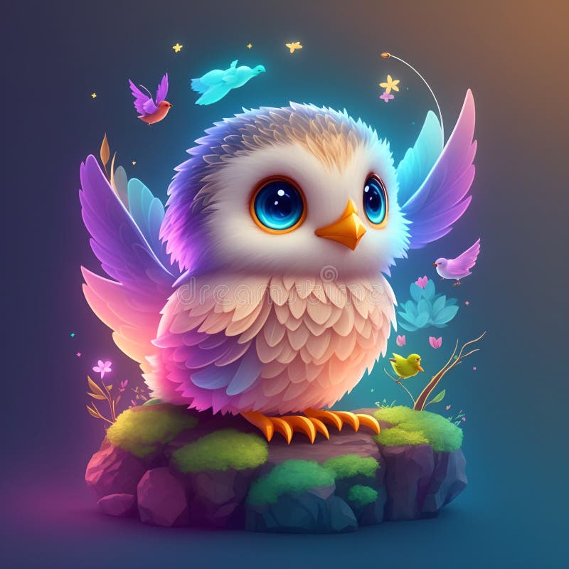 Very Detailed Cute Bird. Generate Ai. Stock Illustration - Illustration ...