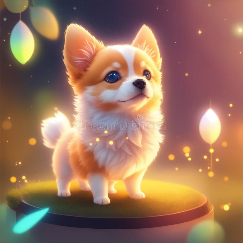 Very Detailed Cute Dog. Generate Ai. Stock Illustration - Illustration ...