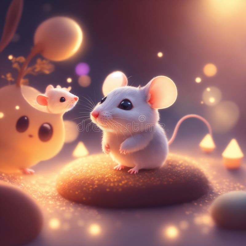 Very Detailed Cute Mouse. Generate Ai. Stock Illustration ...