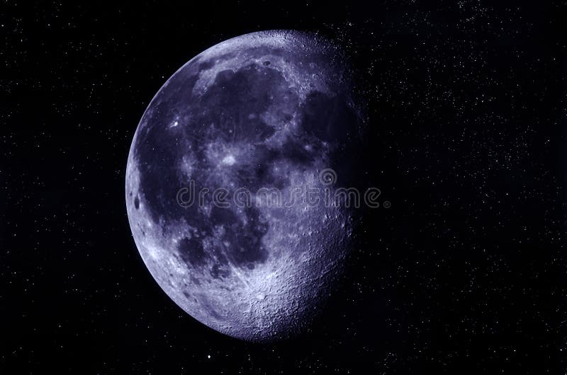 Very Detailed Full Moon on a Stars Background Stock Photo - Image of ...