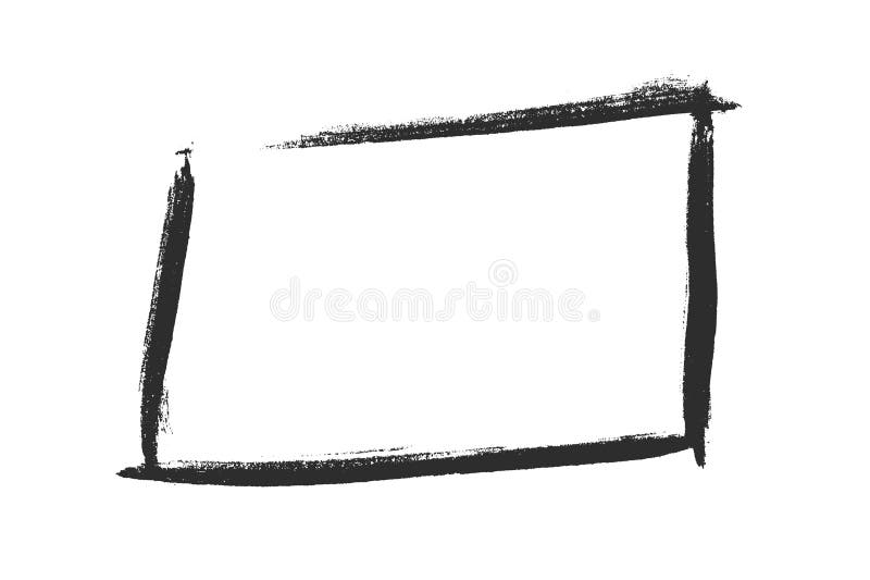 Dirty Sketch of Black Painted Rectangle Frame Stock Illustration ...