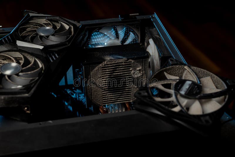 Very Dirty Personal Computer in Dust. Computer Overheating. Stock Image ...