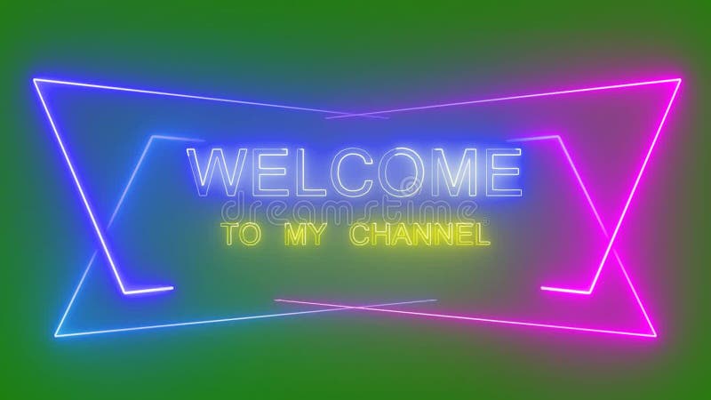 Welcome To My Channel Lines Light Effect Green Screen Background Stock ...