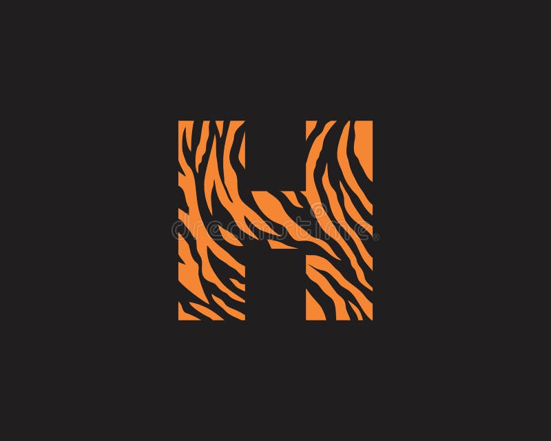 Letter H with Tiger Pattern Logo Design Vector Stock Vector ...