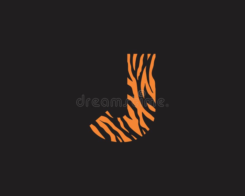 Letter J with Tiger Pattern Logo Design Vector Stock Vector ...