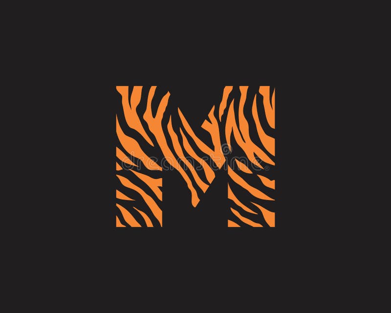 Letter M with Tiger Pattern Logo Design Vector Stock Vector ...