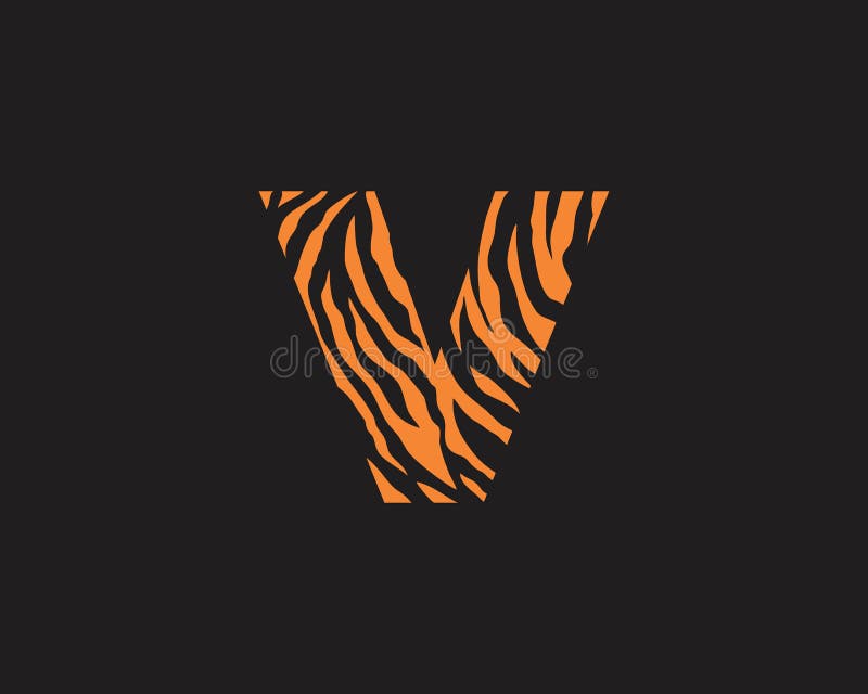 Letter V with Tiger Pattern Logo Design Vector Stock Vector ...
