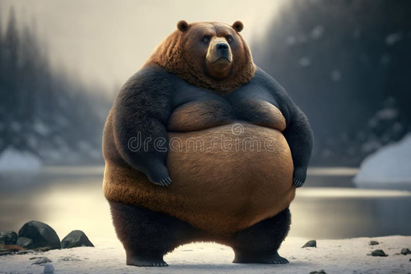 Very Fat Bear, Created with Generative AI Technology Stock Illustration ...