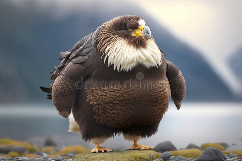 Very Fat Eagle, Created with Generative AI Technology Stock Photo ...