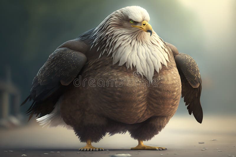 Very Fat Eagle, Created with Generative AI Technology Stock ...