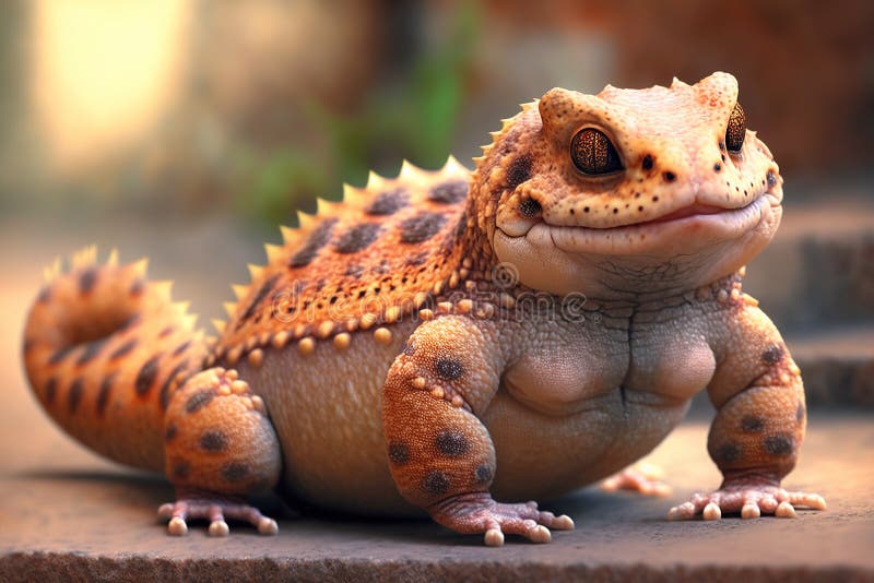 Very Fat Gecko, Created with Generative AI Technology Stock ...