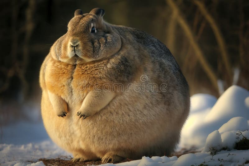 Very Fat Hare, Created with Generative AI Technology Stock Illustration ...
