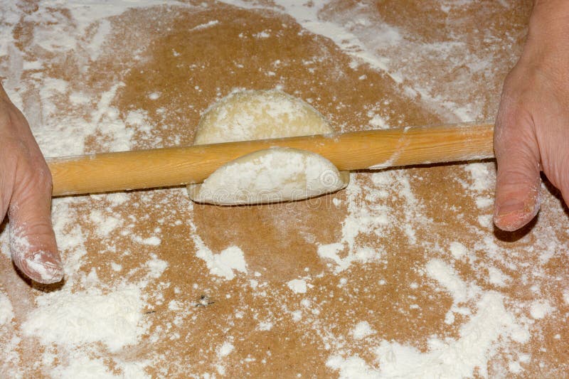 The Process of Opening a Traditional Homemade Pastry Sheet Stock Photo ...