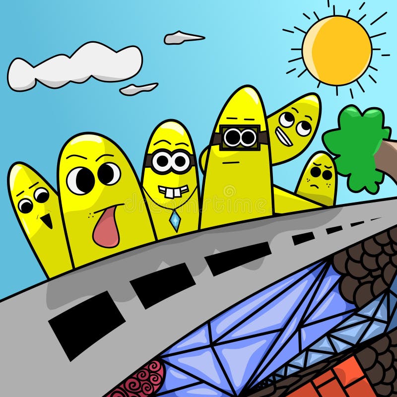 Very Fun Doodle World, Lots of Expressions There Stock Illustration ...