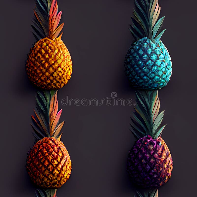 Very Fun Seamless Pattern of Color Pineapple Stock Illustration ...