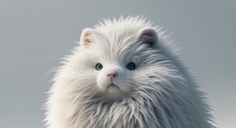 A Very Furry Looking Animal Standing on a Gray Surface Stock Photo ...
