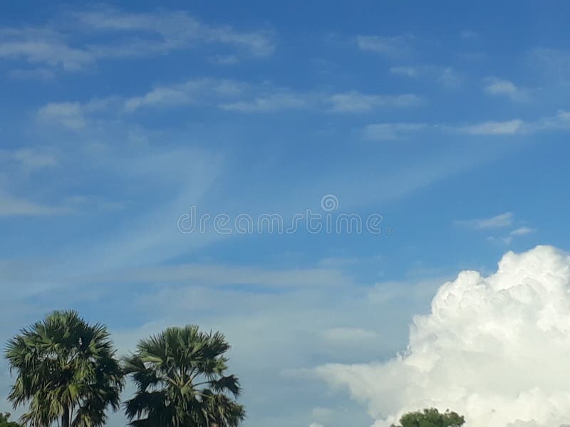 Very Good Beautiful Clouds in the Sky Indian Village Stock Photo ...
