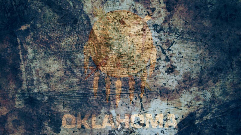 Grunge Oklahoma State Flag Oklahoma Flag Brush Stroke Stock Image