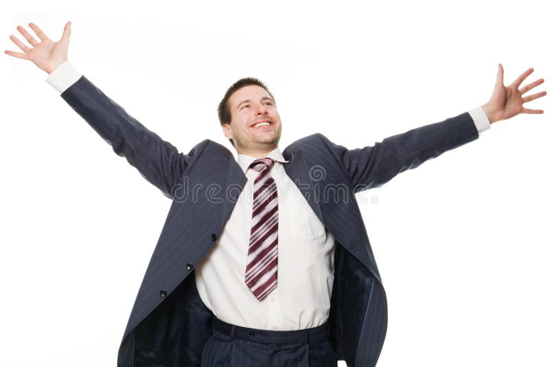 Jubilant Businessman Rejoicing Stock Photo - Image of exuberant ...