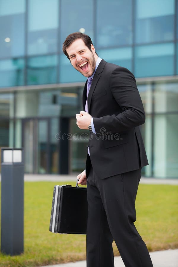 Very happy businessman stock image. Image of building - 37356879