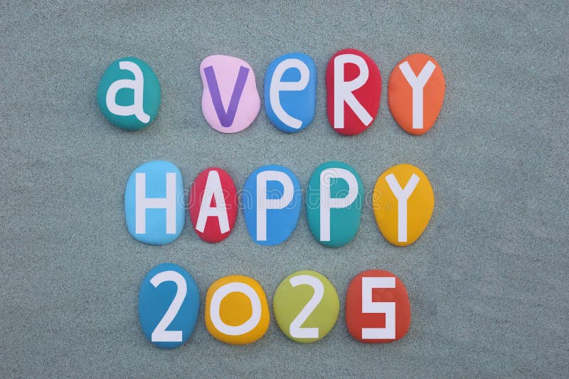 A Very Happy 2025, Creative Celebration Composed with Multi Colored ...