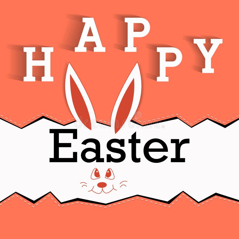 Very Happy Easter - Easter Bunny Ears Stock Illustration - Illustration ...