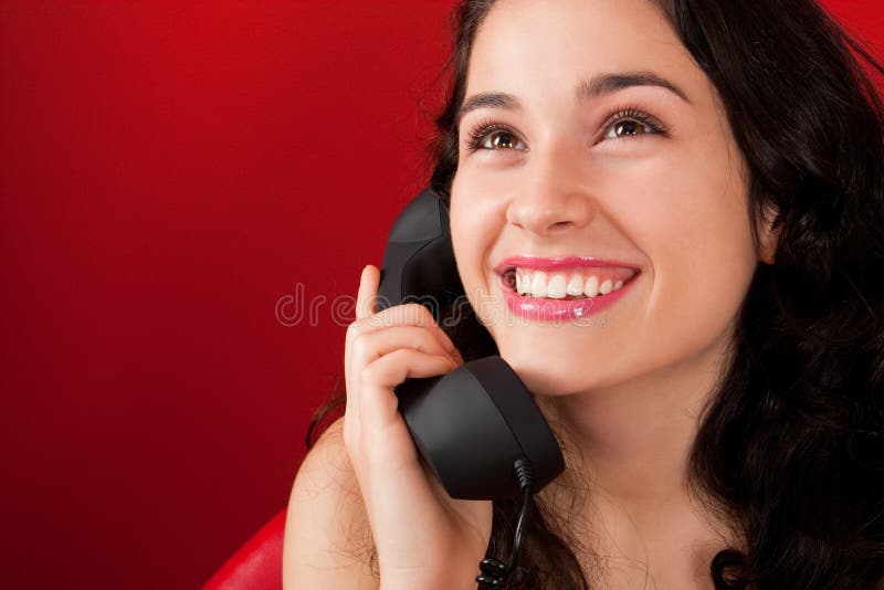 Very Happy Girl on the Phone Stock Photo - Image of coiled, phone: 29639042