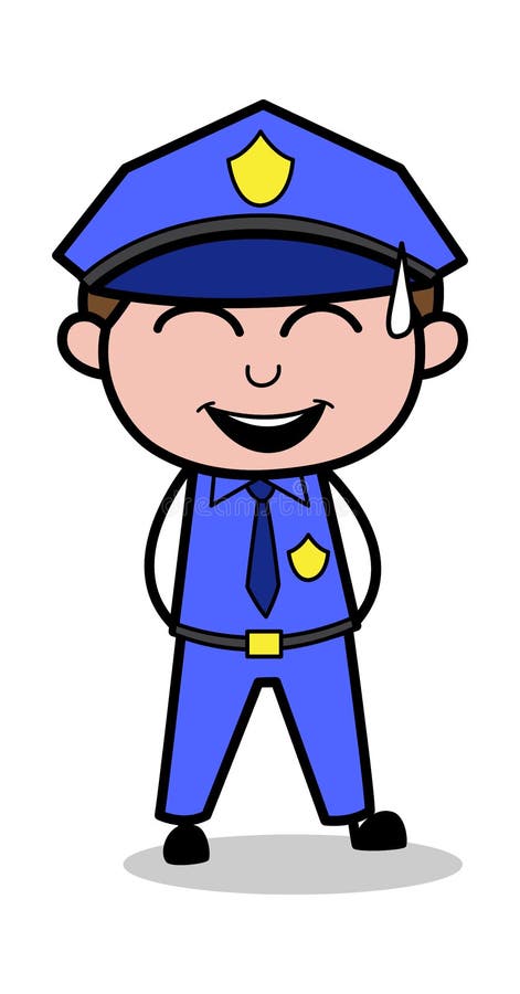 Very Happy - Retro Cop Policeman Vector Illustration Stock Illustration ...