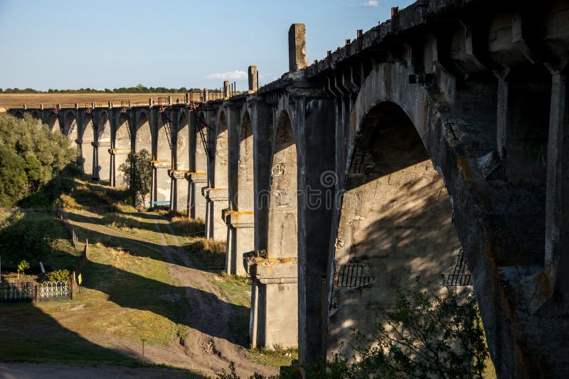 Very high abandoned bridge stock image. Image of outdoor - 185684815
