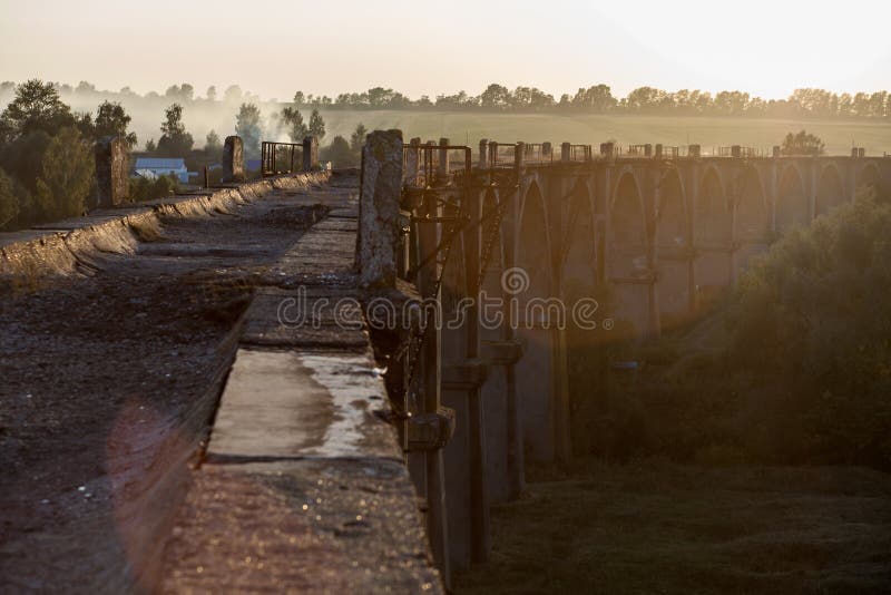 Very high abandoned bridge stock image. Image of high - 185686633