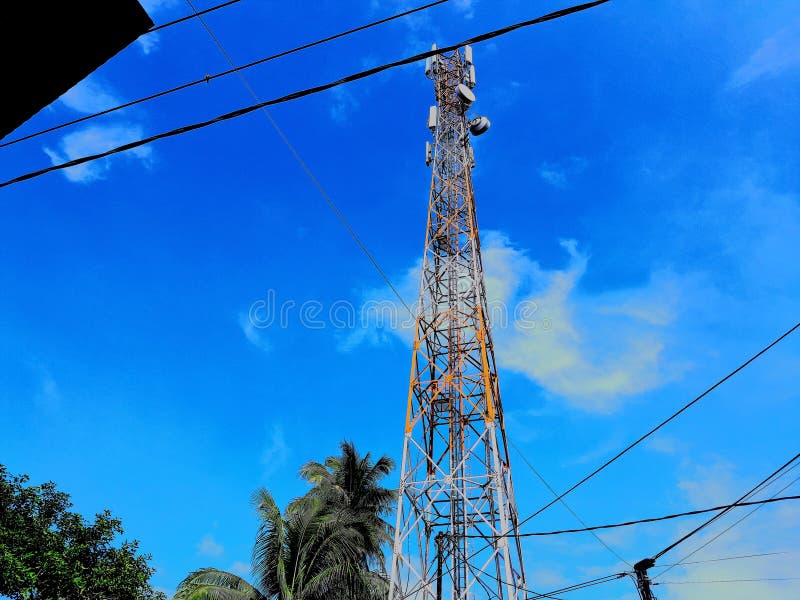Very High Electric Poles and Beautiful Sky Stock Image - Image of high ...