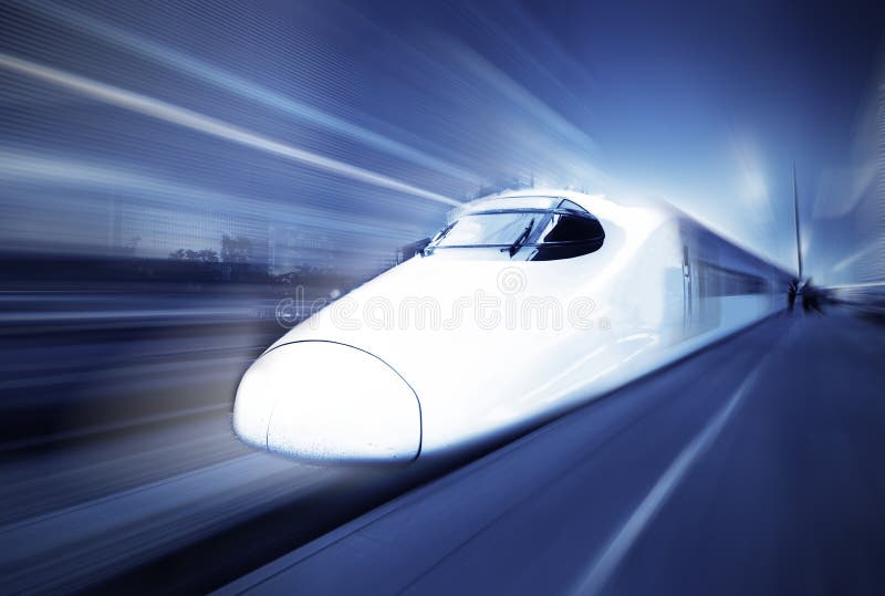 Very high-speed train stock photo. Image of blurred, city - 50019592