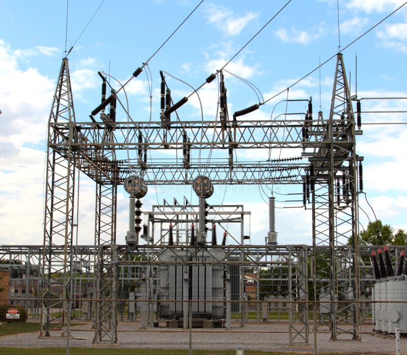 Very High Voltage Power Hub Station Stock Photo - Image of spark ...