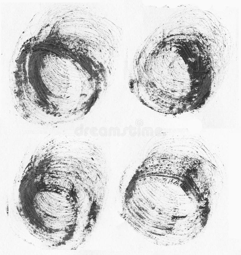 VERY HIGHT Resolution. Black Handdrawn Oil Circle Realistic Strokes ...