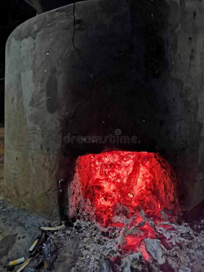 Very Hot Coal Fire Embers in the Countryside Stock Photo - Image of ...