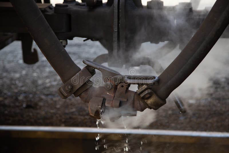 Steam Comes Out of a Pipe from an Old Steam Railway Stock Image - Image ...