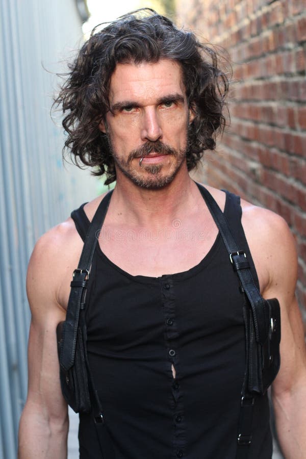 Very Intense Image of an EVIL Man Stock Photo - Image of long, hair ...