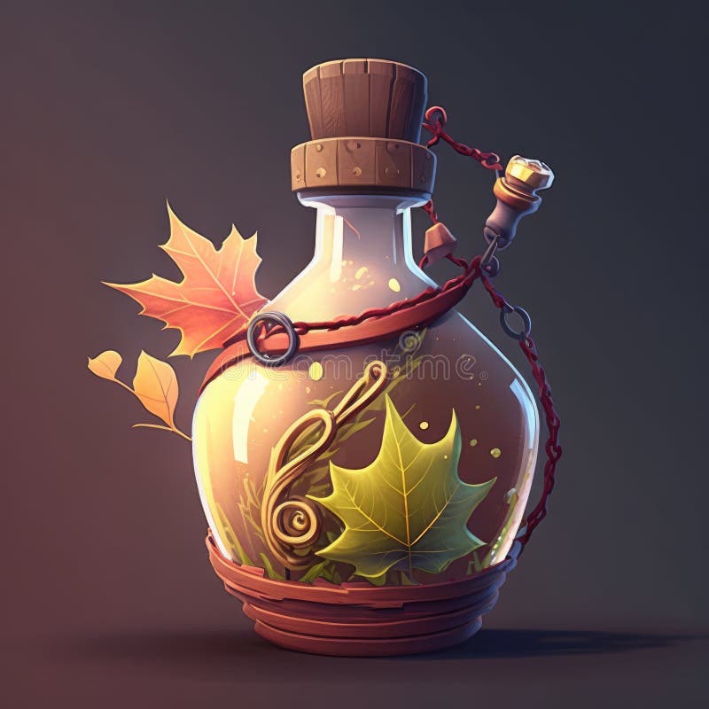 Very Interesting Old Treasure Bottle with Letter Illustration Image ...