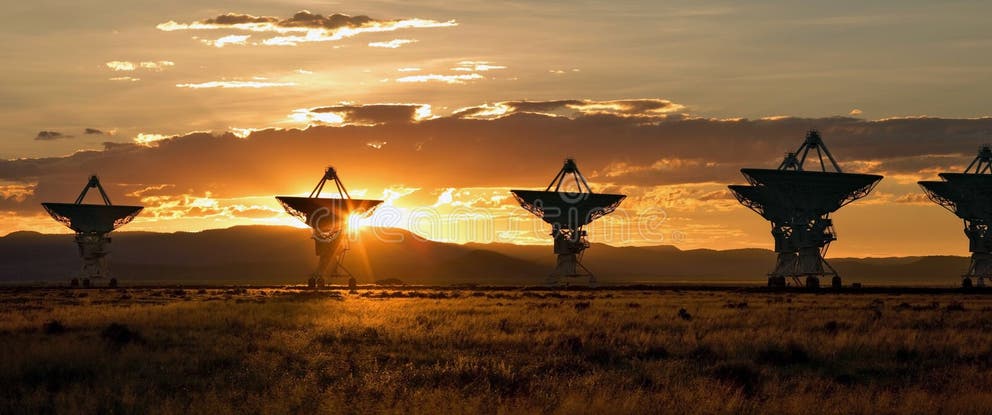 Very Large Array As Sunset (Satellite Dishes) Stock Image - Image of ...